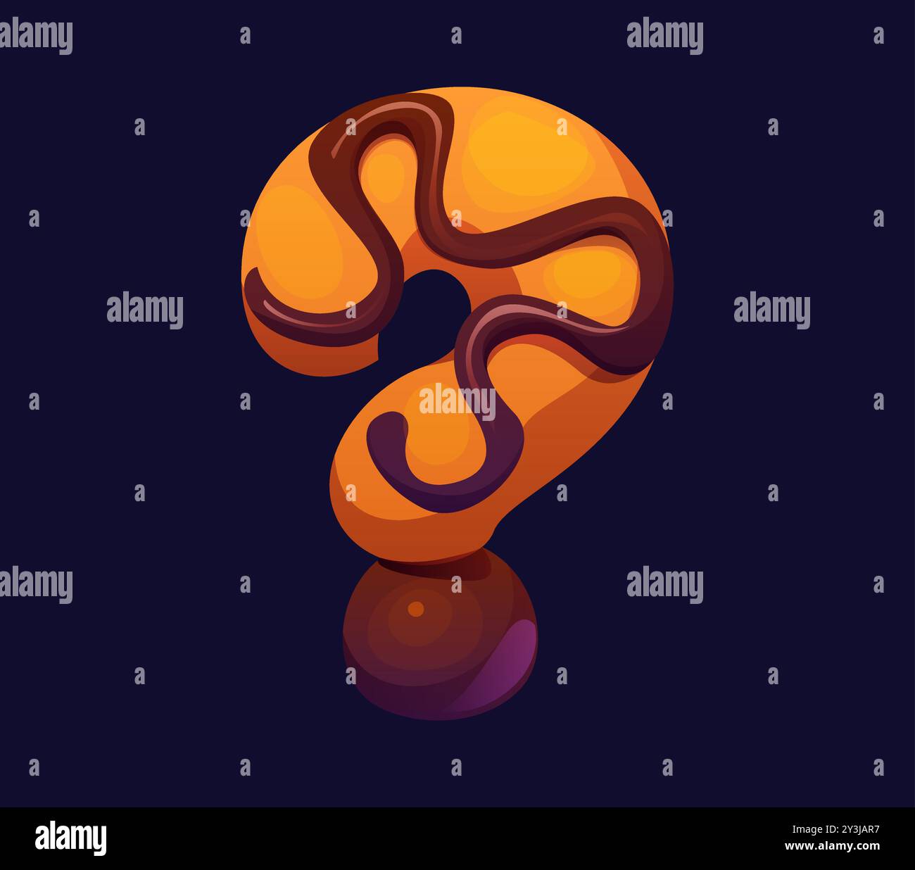 Cartoon question mark as a chocolate cookie, candy and confectionery ...