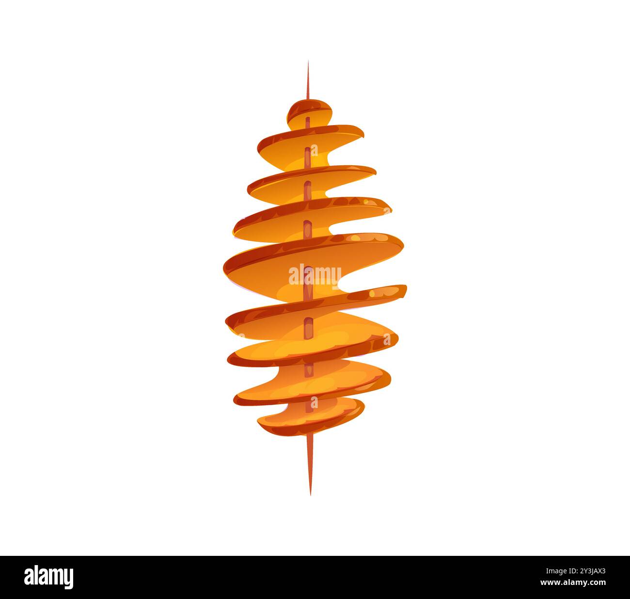 Cartoon tornado potato spiral fast food meal. Isolated vector street ...
