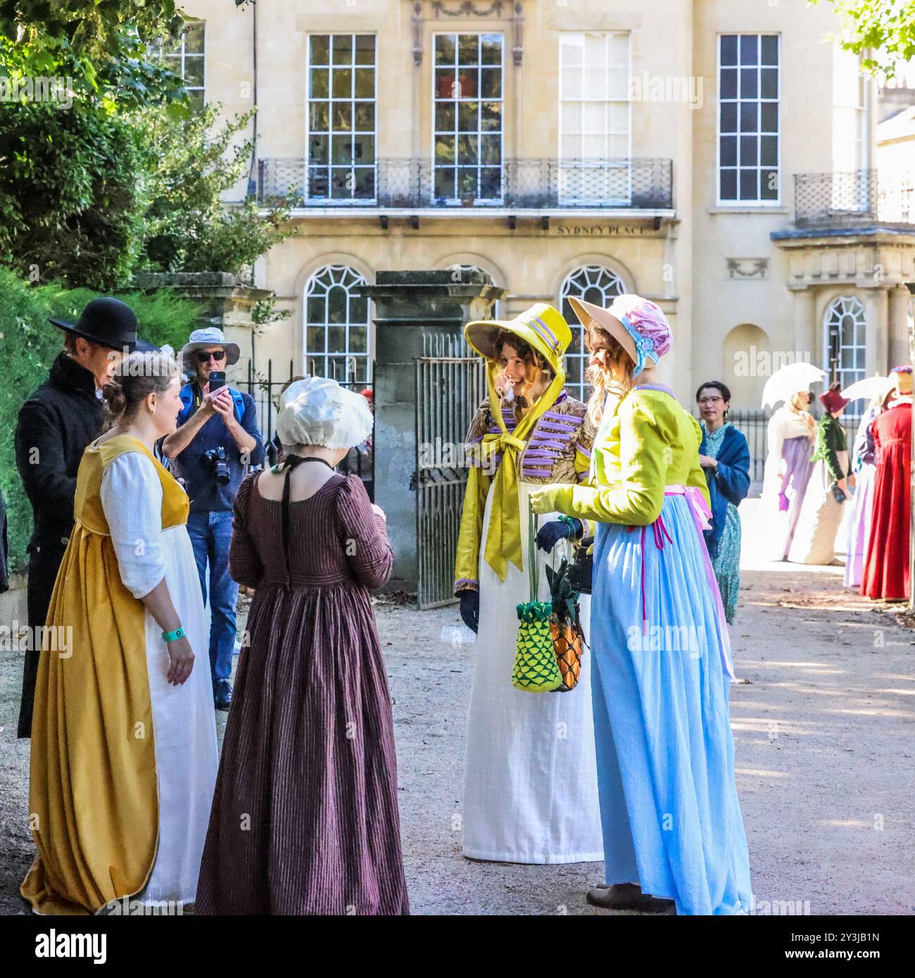 Jane austin festival people in period costumes hi-res stock photography ...