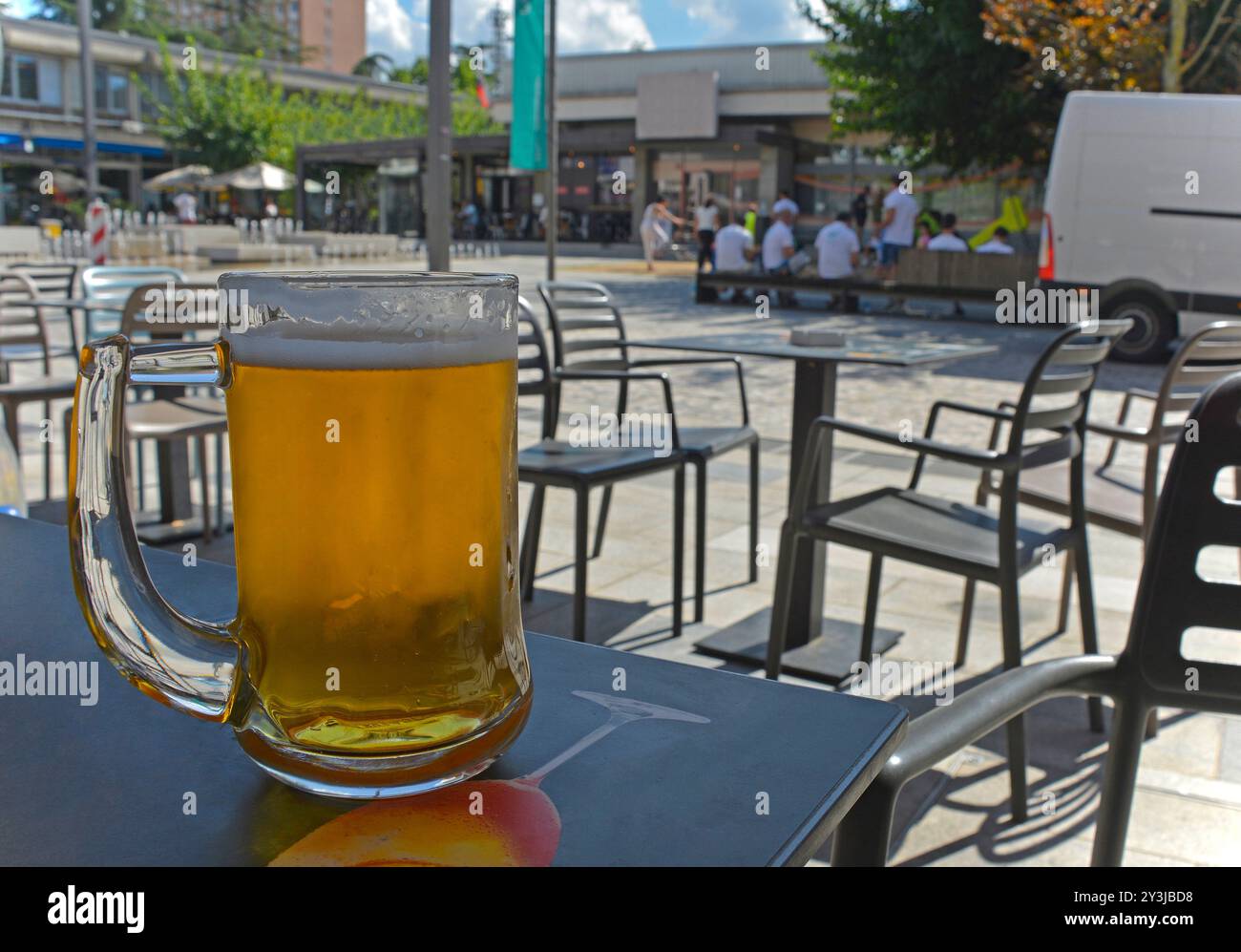 An ice cold beer in the shade on a hot summer's day in downtown Nova ...