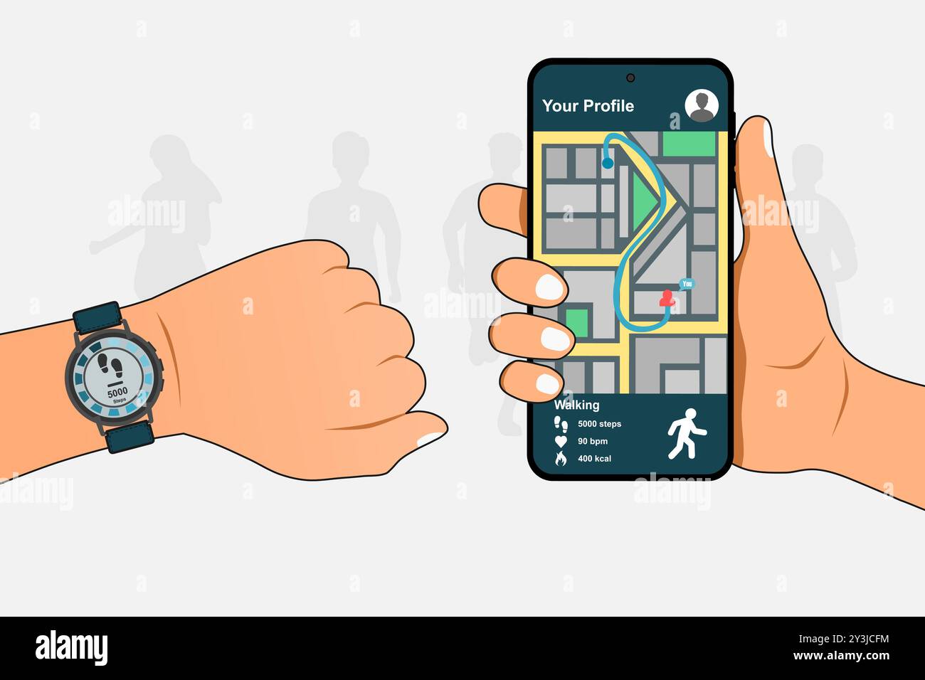 Fitness tracker map Stock Vector Images - Alamy