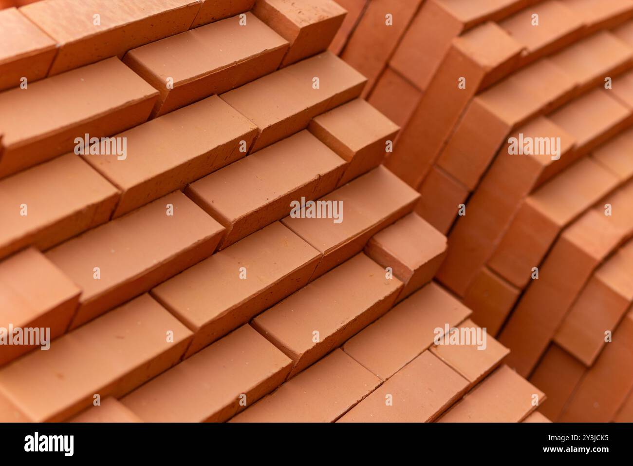 Background with orange brick stack wall texture background. Many new ...