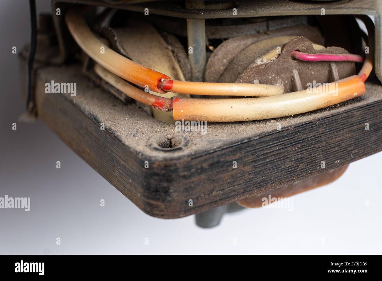 Old appliances technology device electric motor engine with wires Stock ...