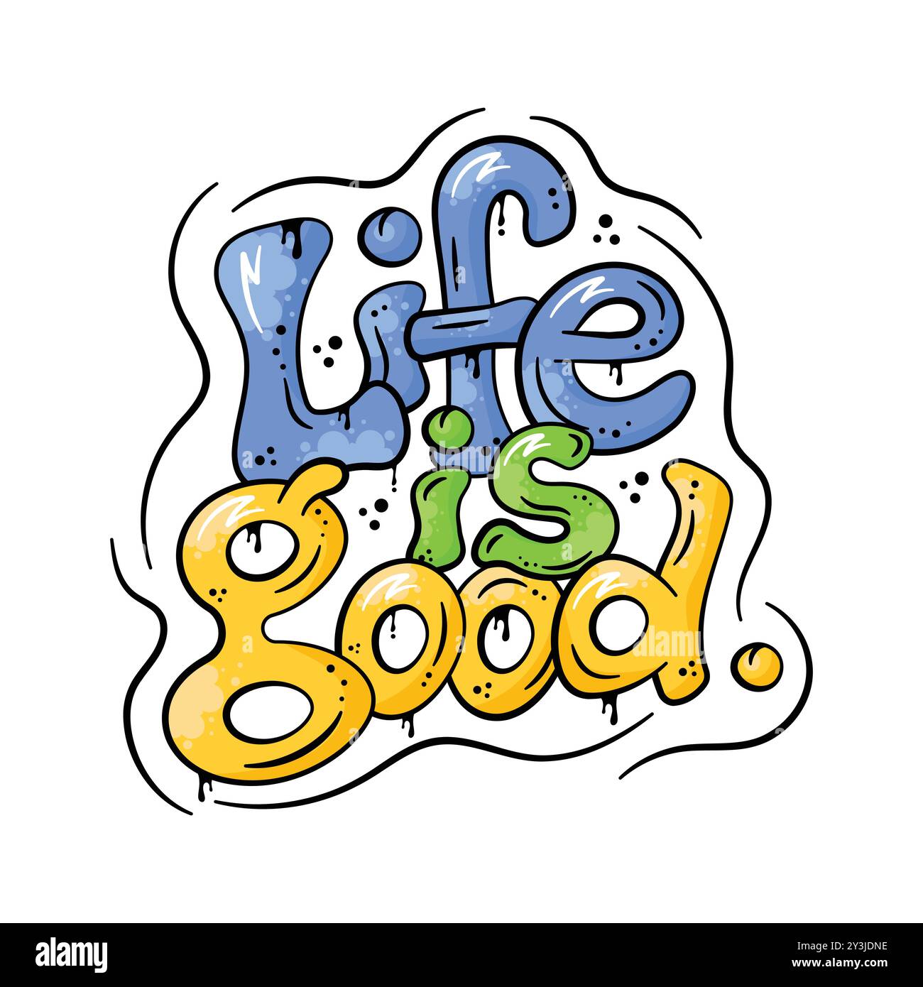 Take a look at this handy vector of life is good quote lettering, hand ...