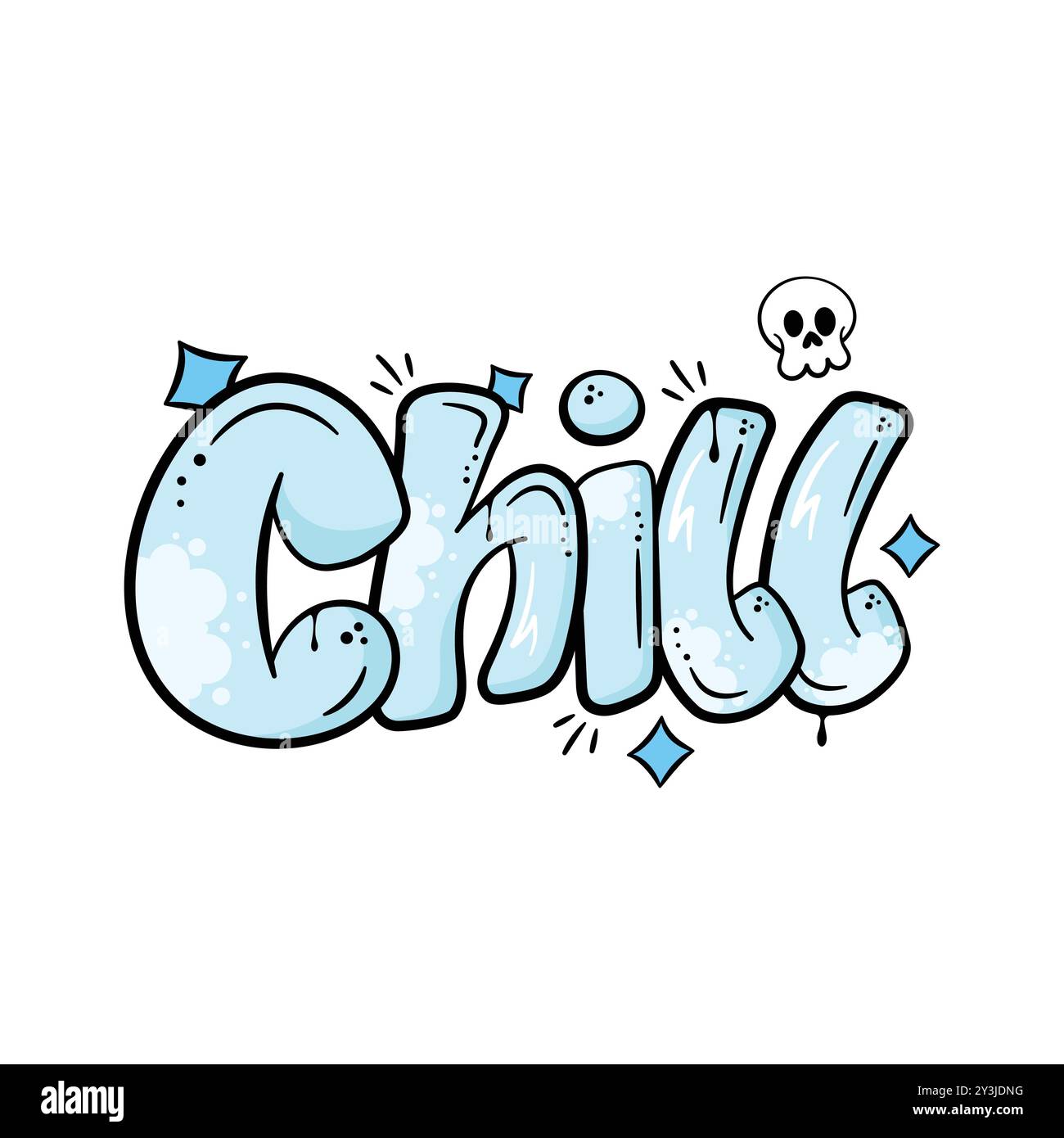 Chill typography vector design in modern style, isolated on white ...