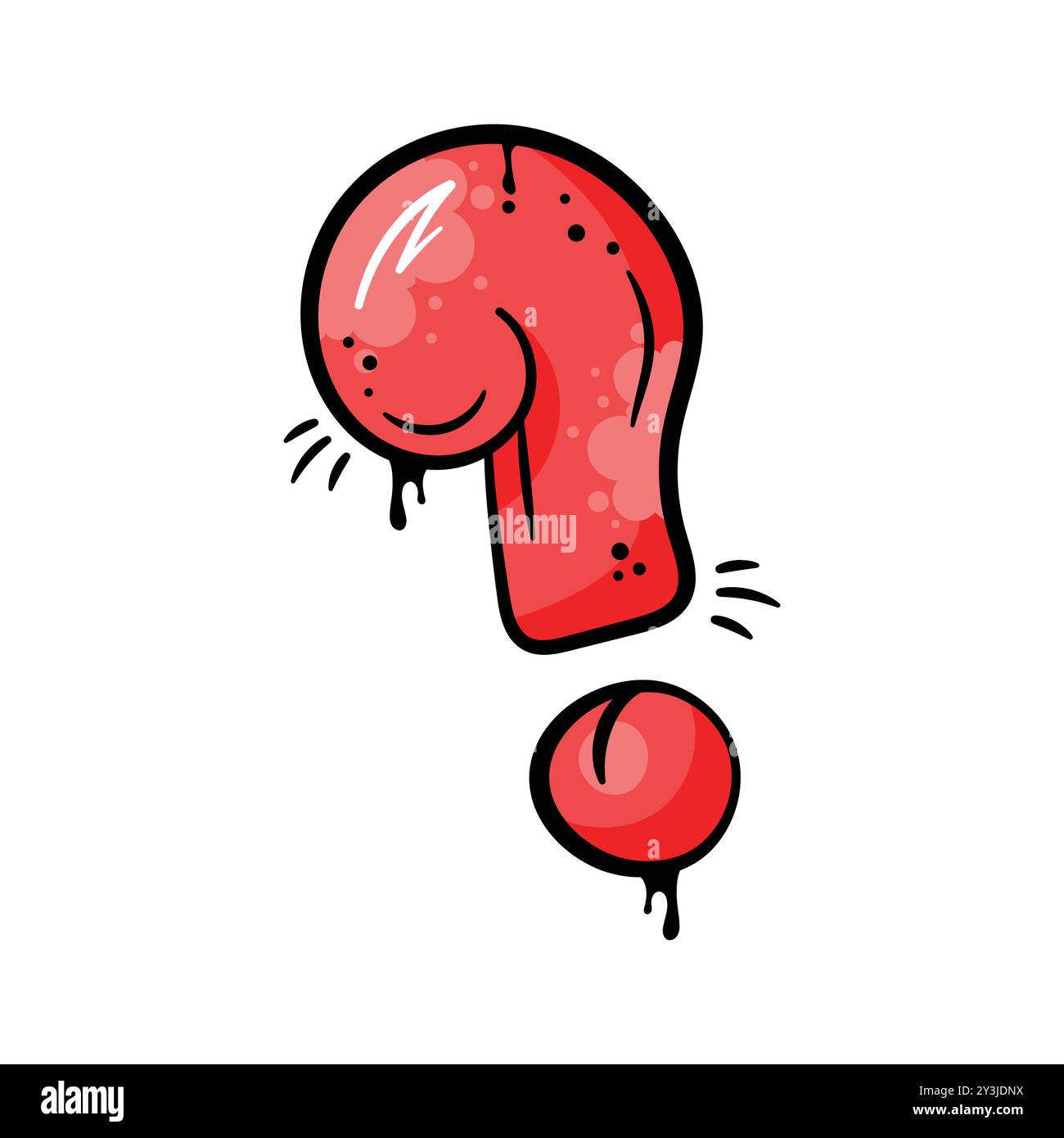 Graffiti style hand drawn icon of query, question mark, ready for ...