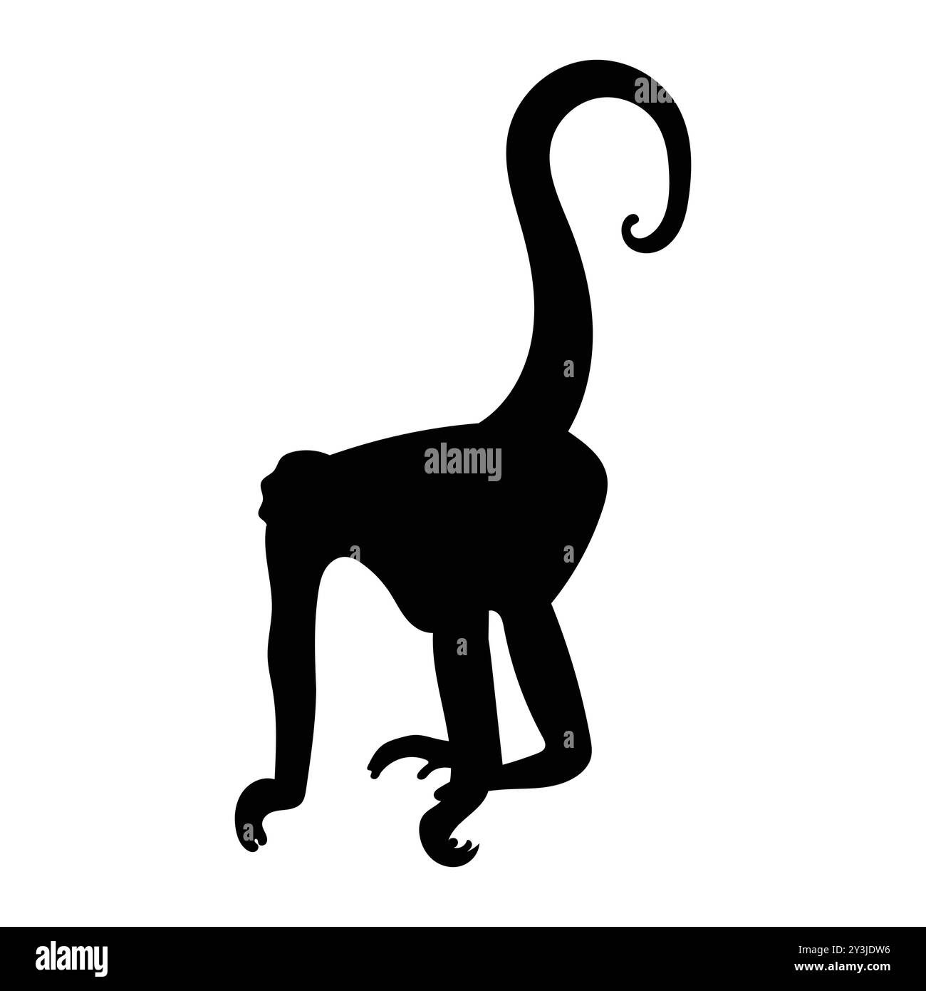Monkey silhouette illustration isolated vector Stock Vector Image & Art ...