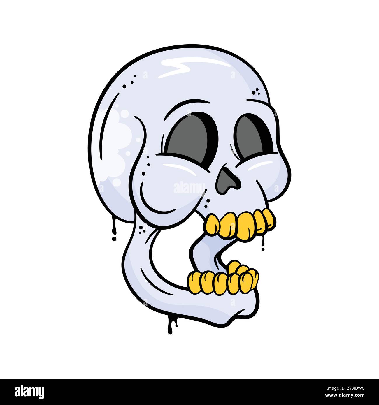 Devil skull hand drawn vector, head skeleton, scary head bone, funny ...