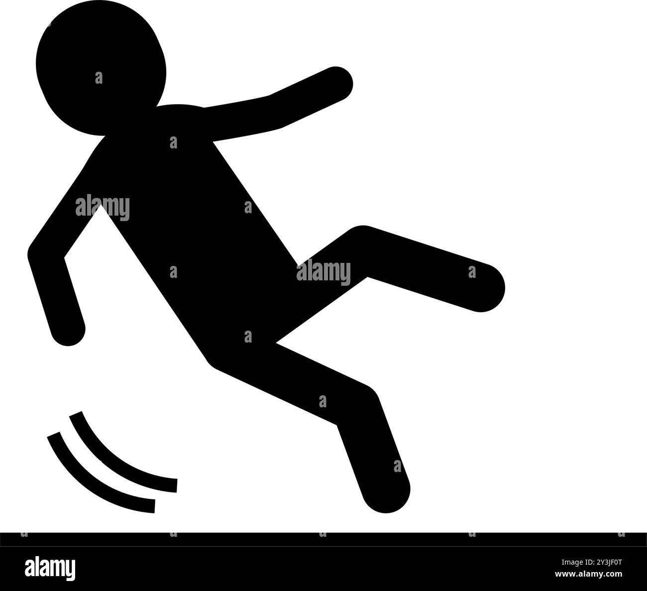 Pictograms for caution against falling, safety signs, danger, and ...