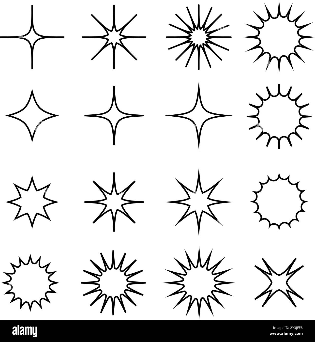 Outline glowing light effect stars and bursts Stock Vector Image & Art ...