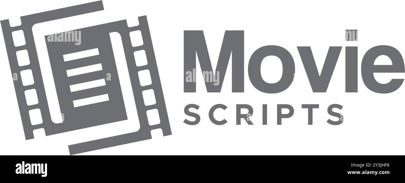 Minimalist MOVIE SCRIPTS film cinema logo design Stock Vector Image ...