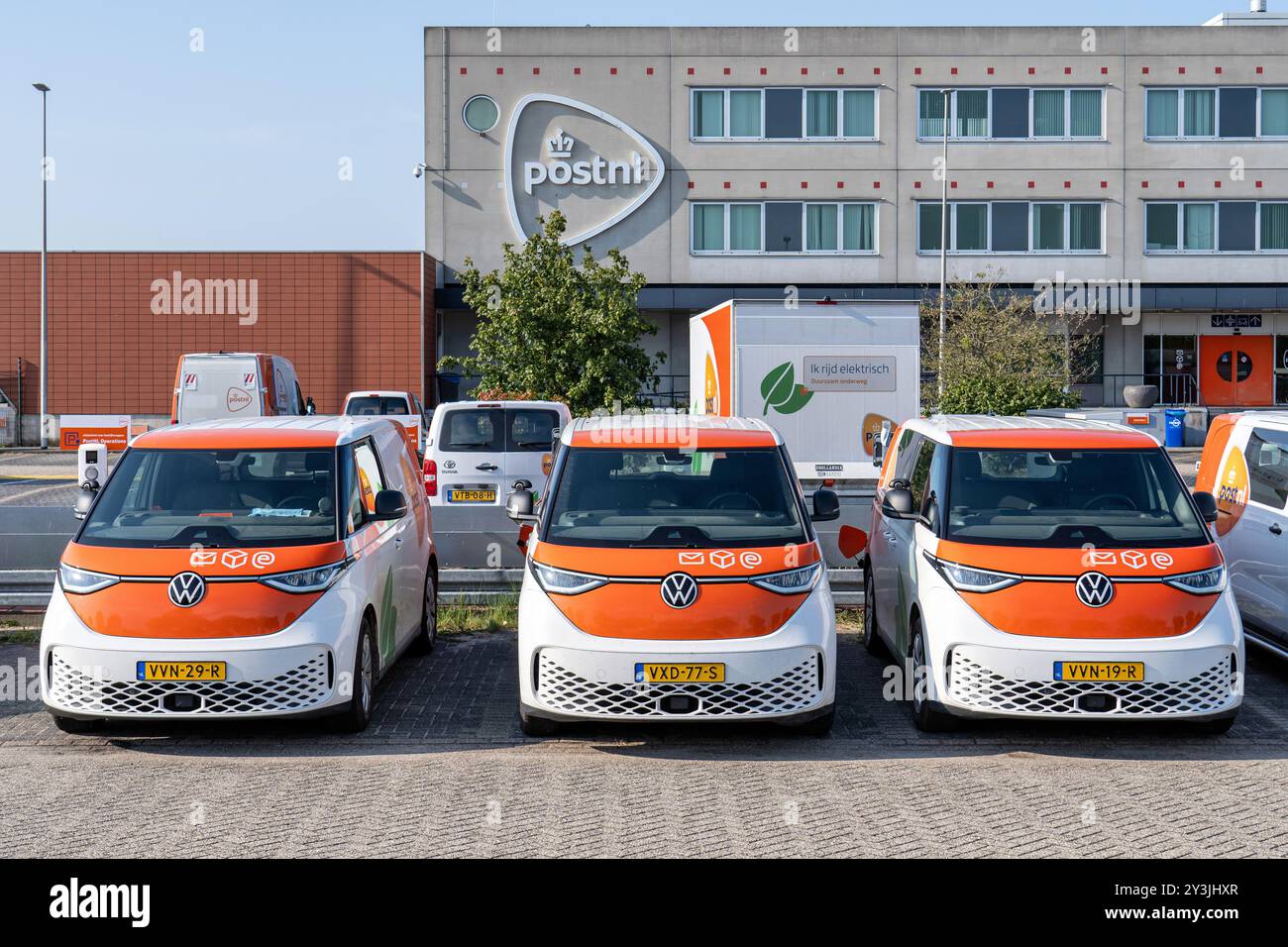 PostNL delivery vans at depot in Zwolle, Netherlands Stock Photo - Alamy