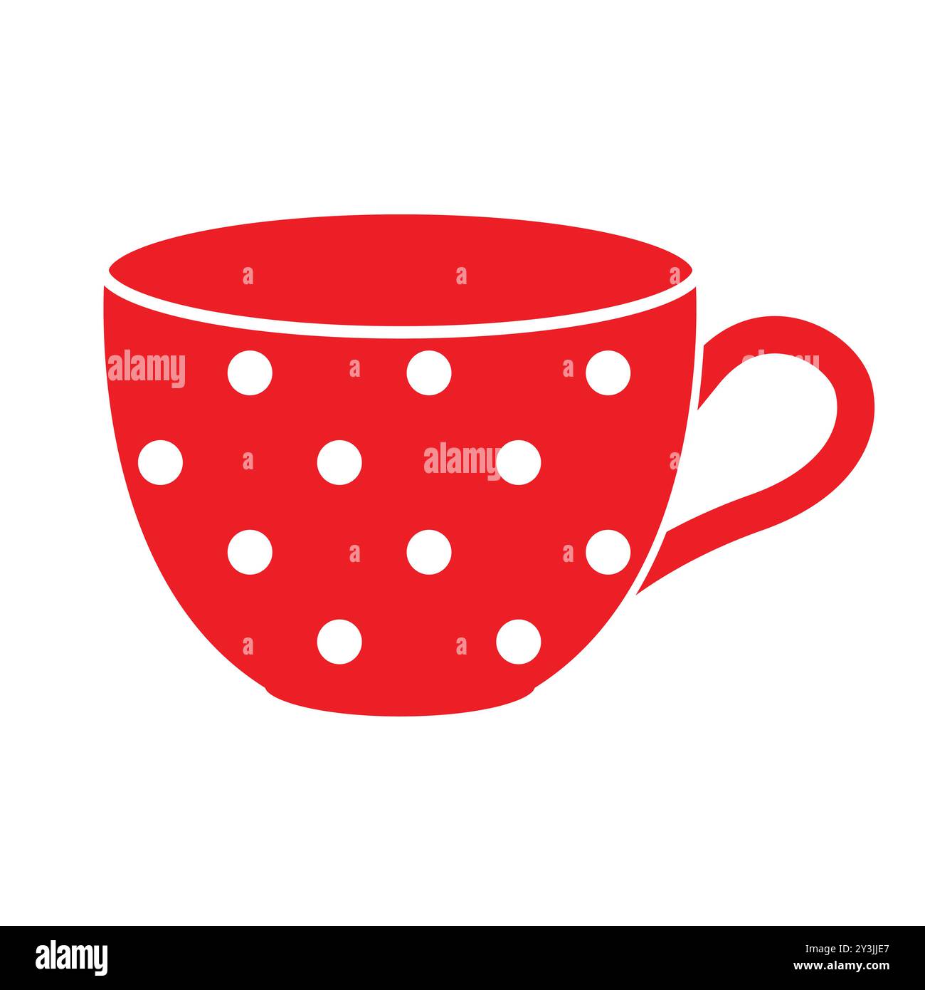 cup, red cup with white dots, vector illustration Stock Vector Image ...