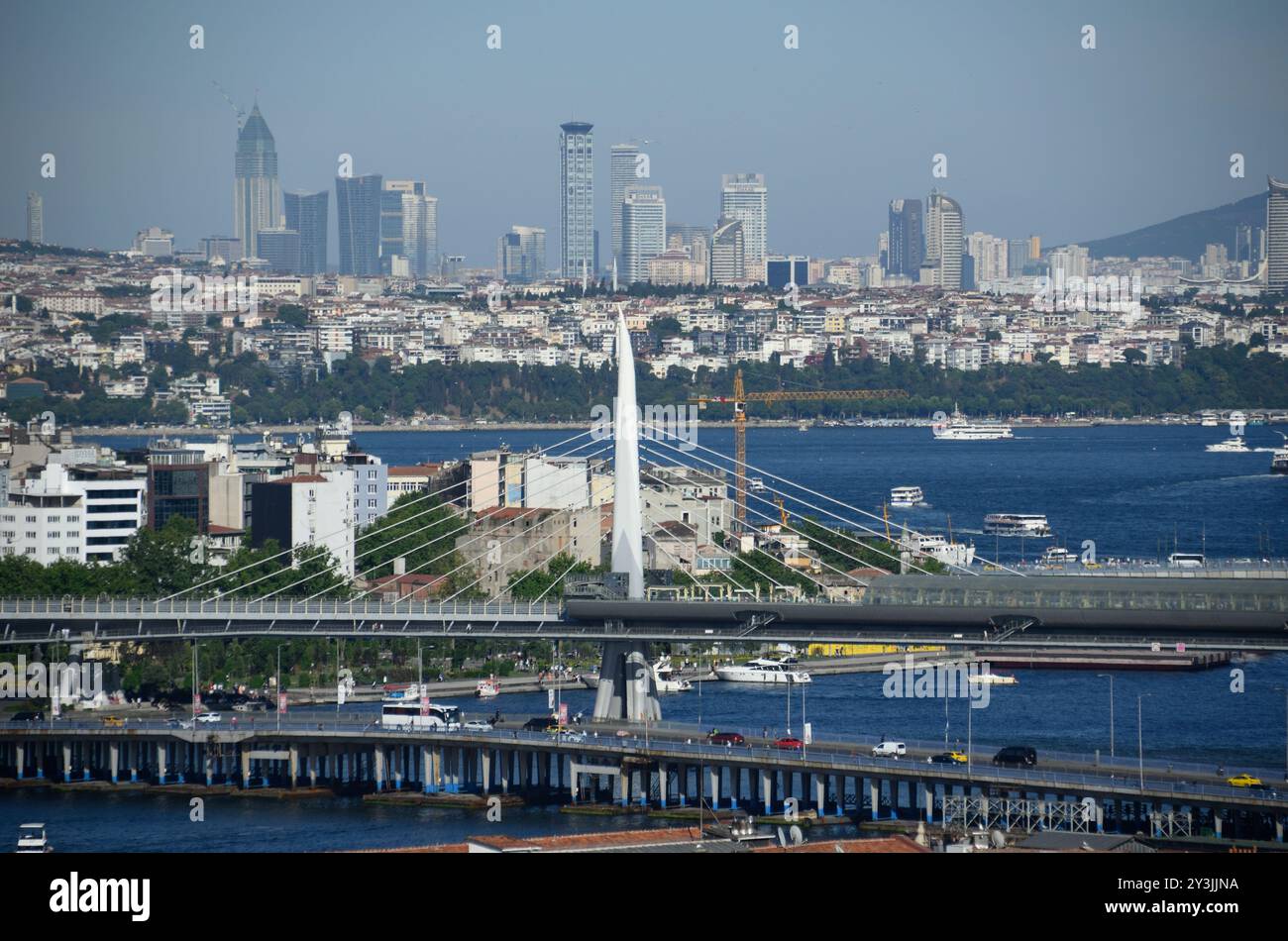Golden Horn view from Yavuz Sultan Selim Camii, Fatih, Istanbul, Turkey ...