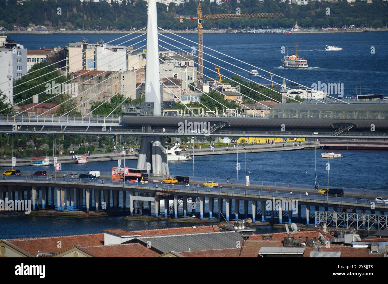 Golden Horn view from Yavuz Sultan Selim Camii, Fatih, Istanbul, Turkey ...