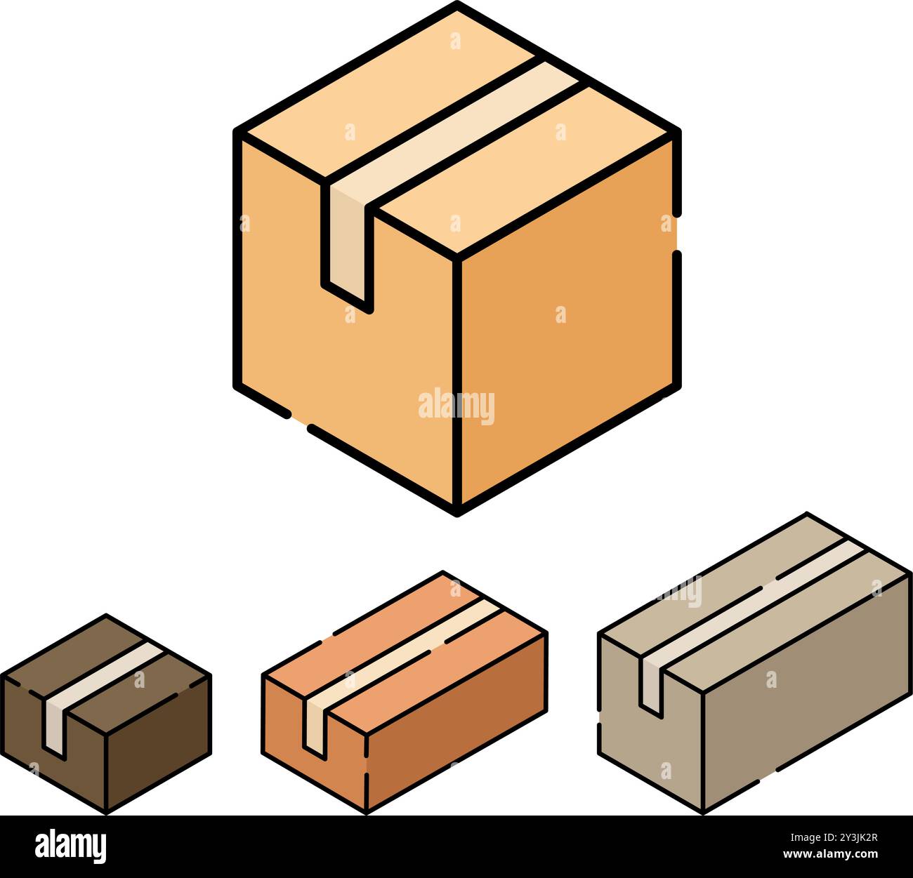 Icon set of cardboard box, storage, parcel. Vector for stock and ...