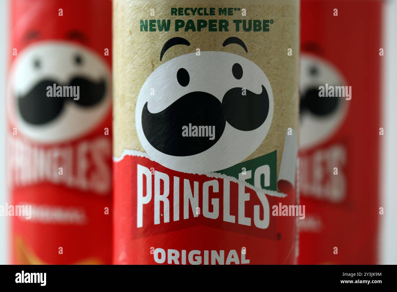 KYIV, UKRAINE - AUGUST 17, 2024 Pringles new cylinder pack with paper ...