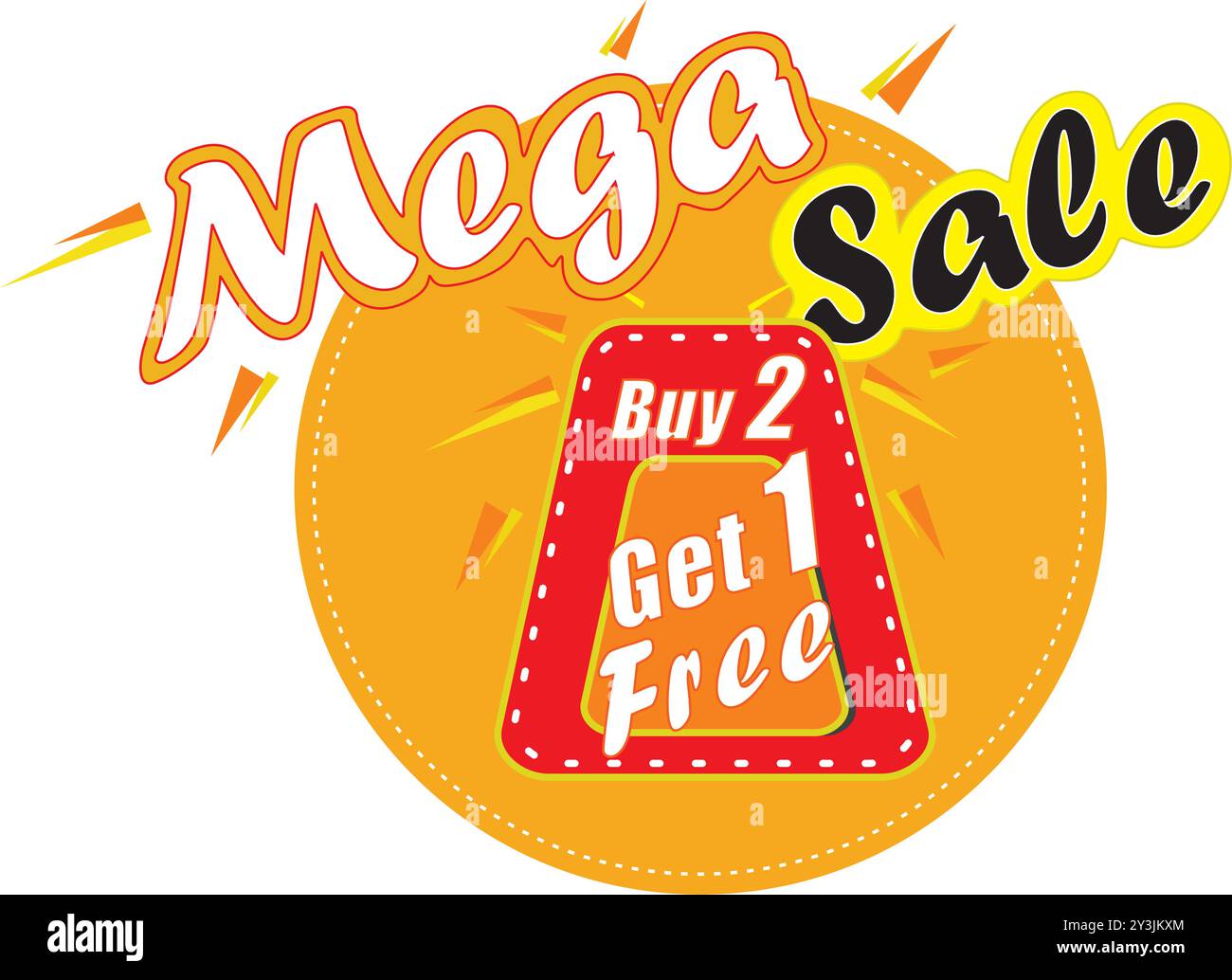 Mega Sale Buy 2 Get 1 Free designs for Sales Promotions Stock Vector ...