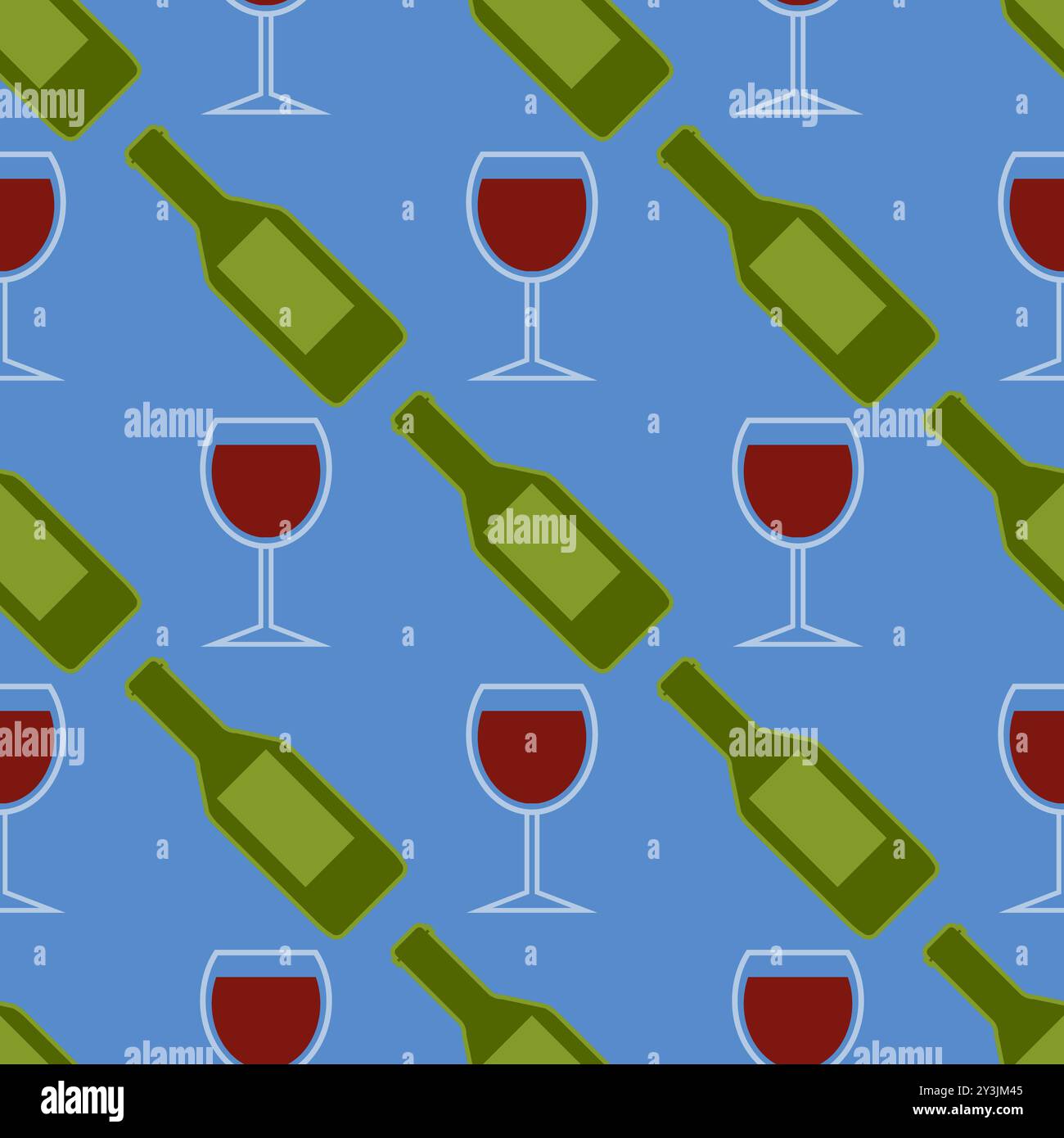 Vector drink seamless pattern. Bottles and glasses seamless texture ...