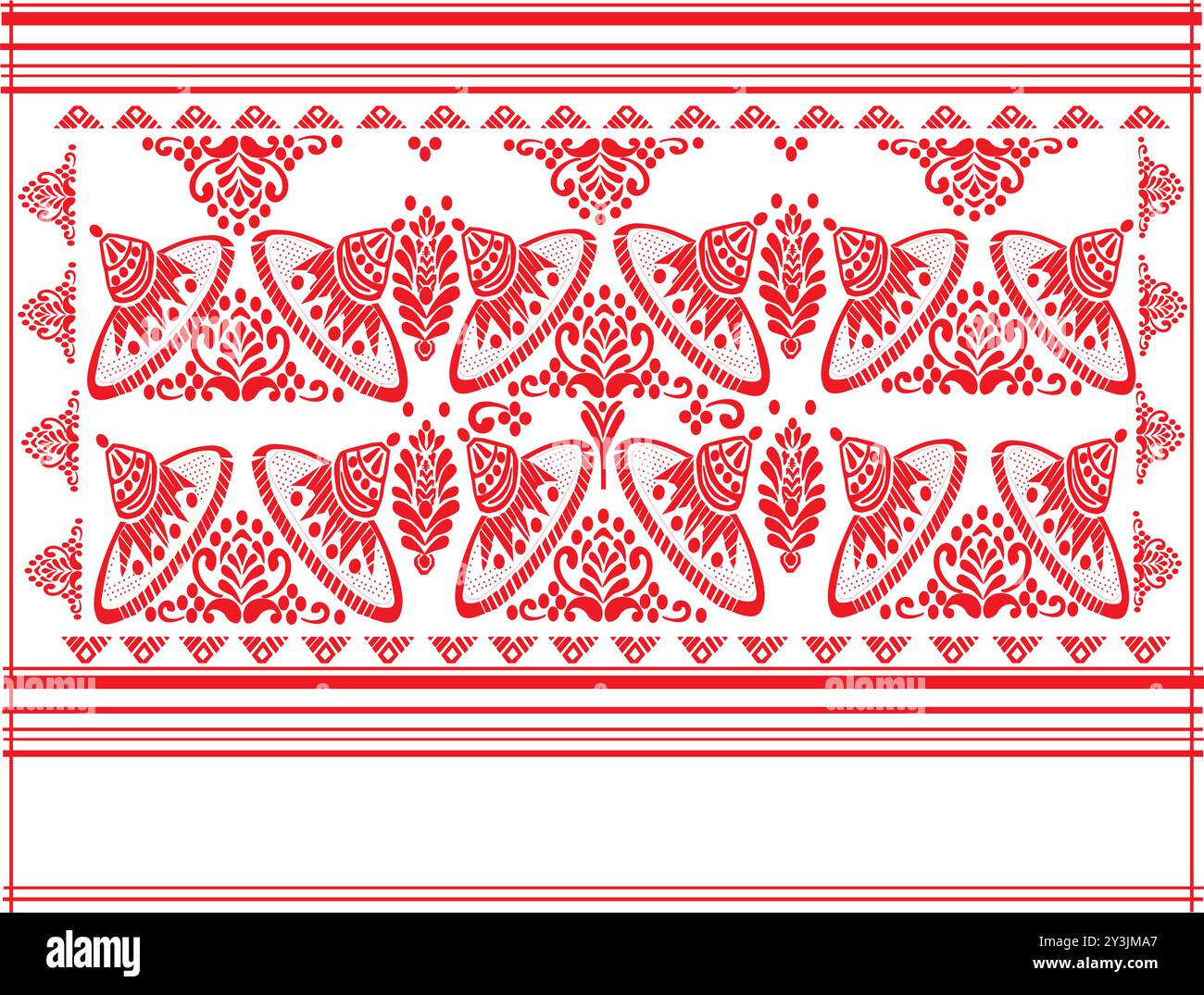 Assamese traditional gamosa of Assam with new patterns 4 Stock Vector ...