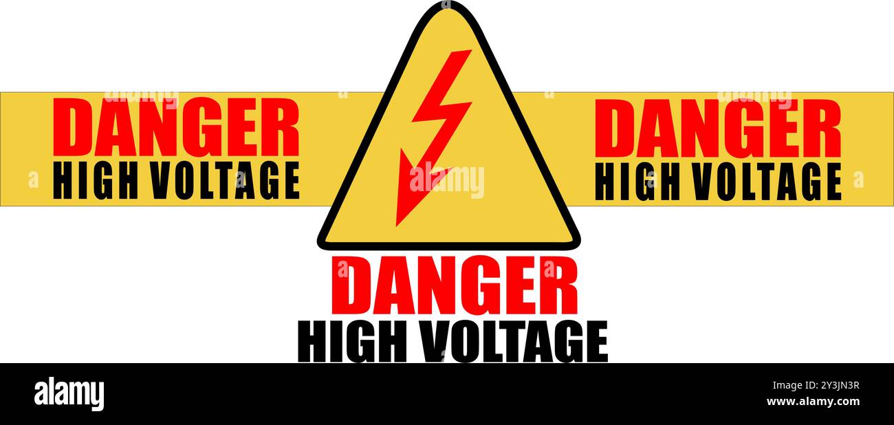 High Voltage Danger Warning sign board 3 Stock Vector Image & Art - Alamy