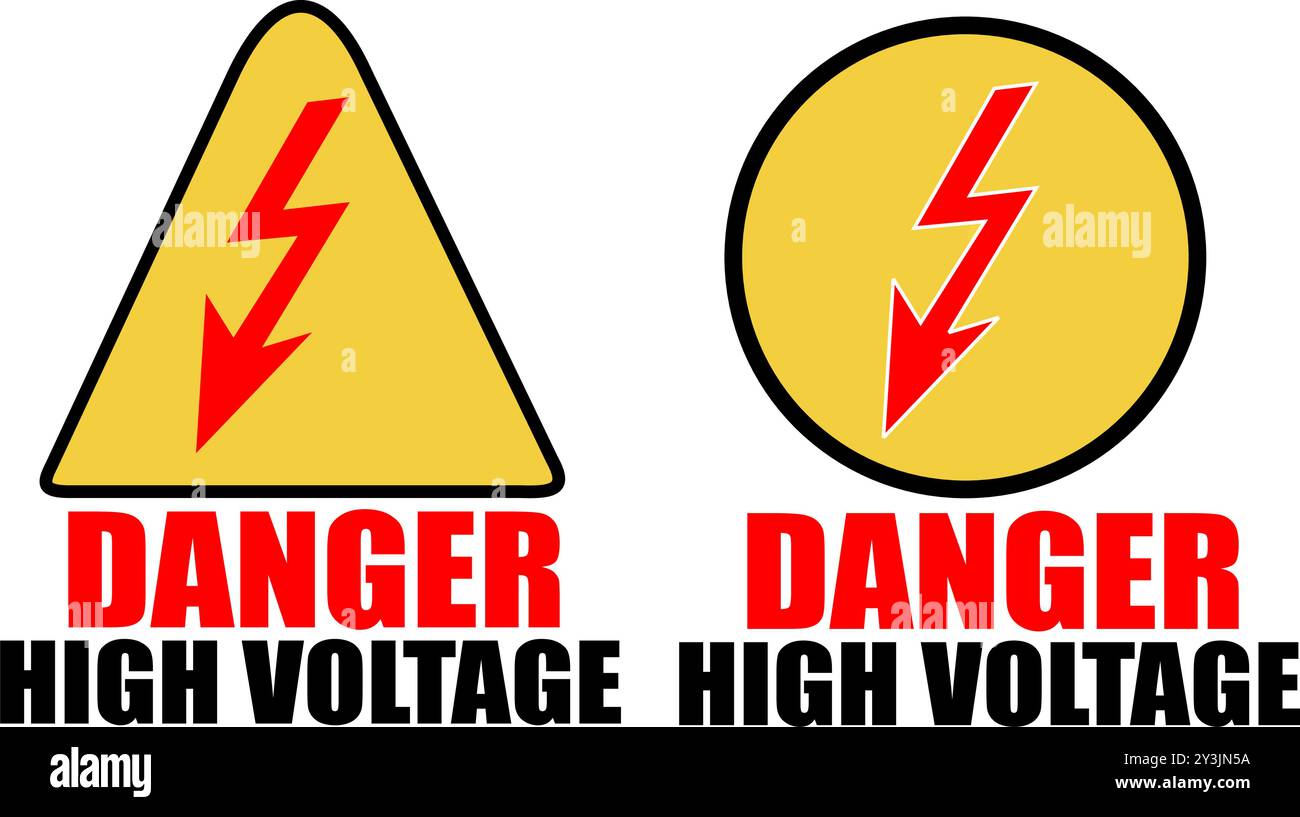 High Voltage Danger Warning sign board 2 Stock Vector Image & Art - Alamy