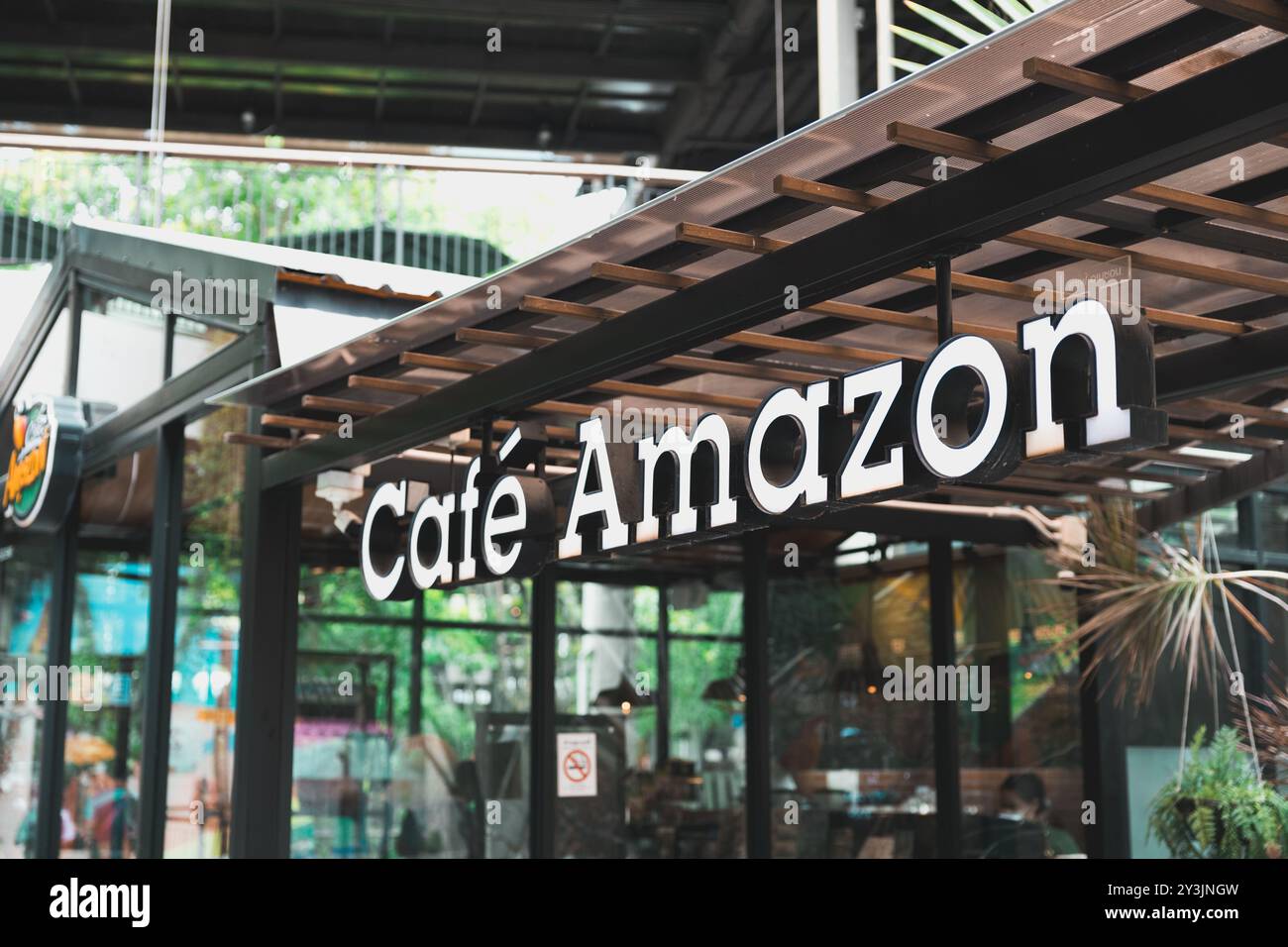 Ko Samui, Thailand - July 11,2024: The photo captures a Cafe Amazon branch at Central Samui ...