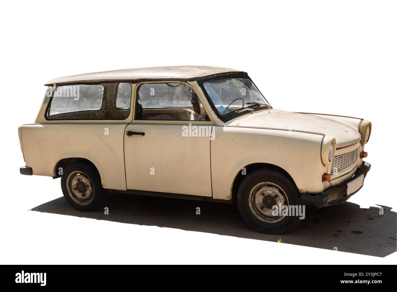 Old vintage Trabant car isolated on white background Stock Photo - Alamy