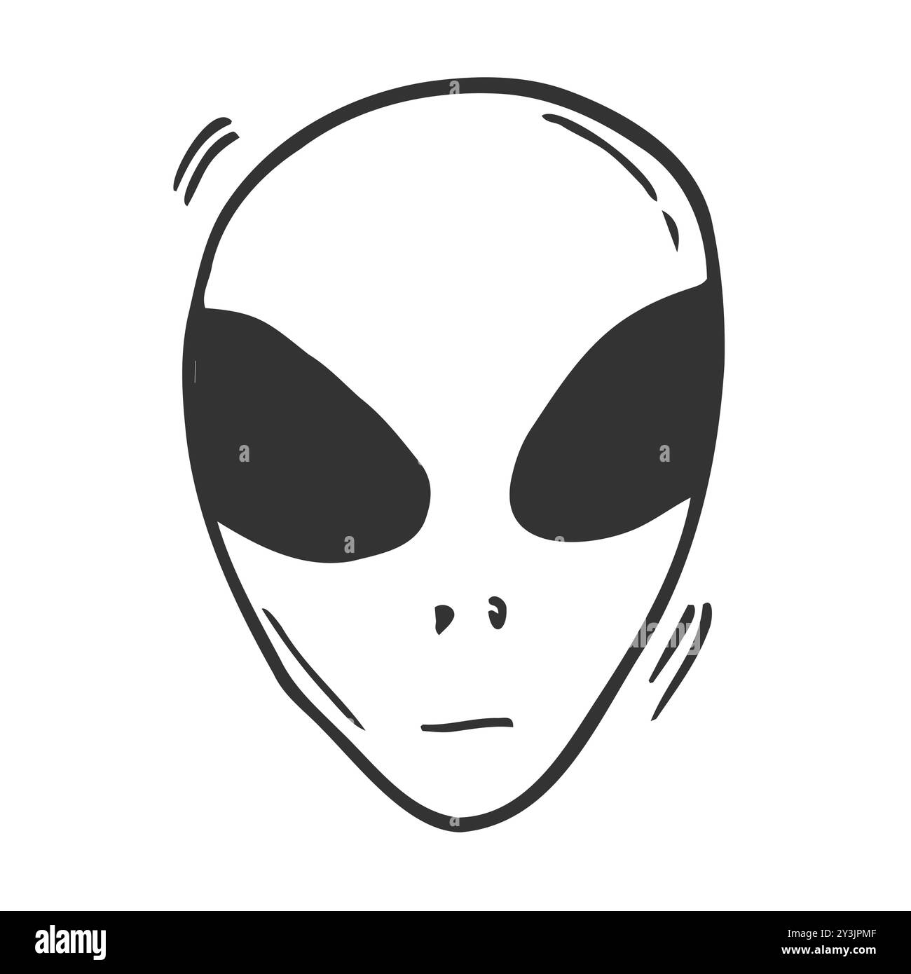 Cute simple alien vector hand drawn icon, sticker, badge, illustration ...