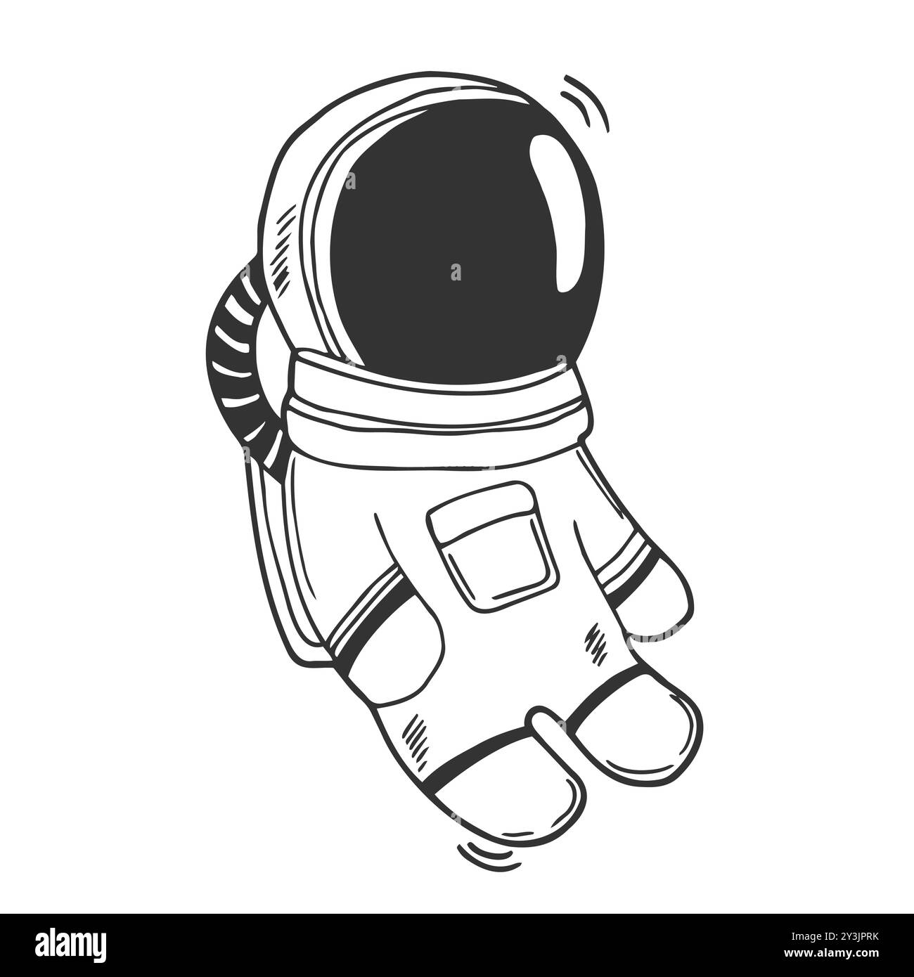 Vector Illustration of a Hand Drawn Astronaut Stock Vector Image & Art ...