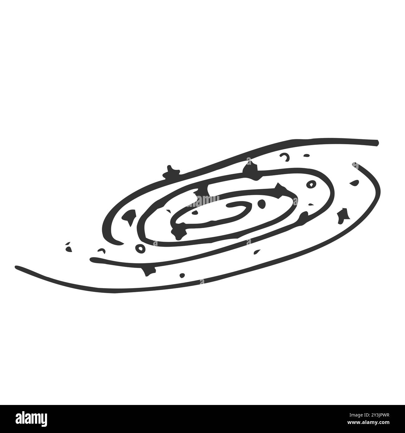 Sketch Of Solar System With Planets Orbiting Sun Stars Comet And