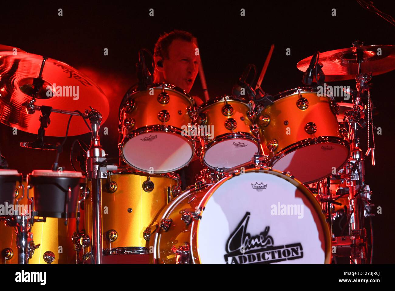 Stephen Perkins performs with Jane's Addiction at Pier 17 Rooftop on ...