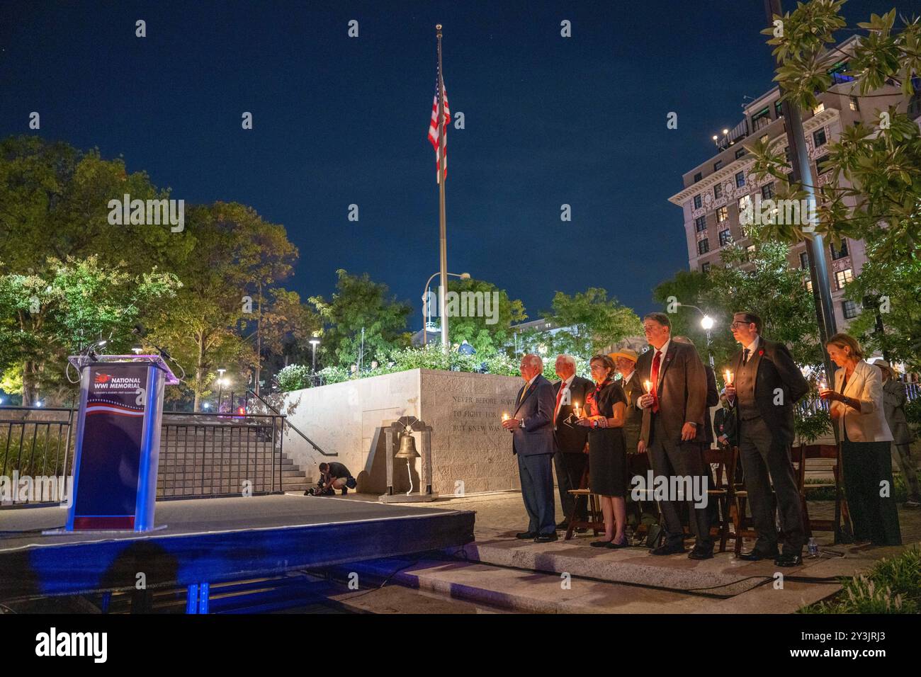 Washington, USA. 13th Sep, 2024. Audience members hold candles at the National WWI Memorial 'A ...