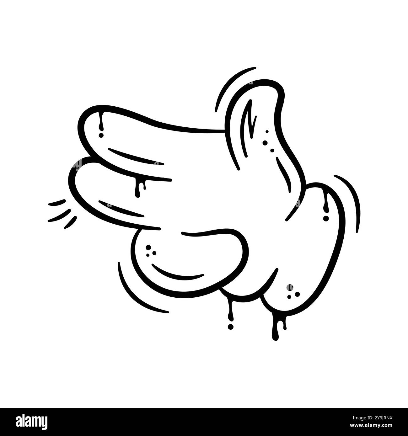 Finger gun gesture vector graffiti art illustration, hand like a pistol ...