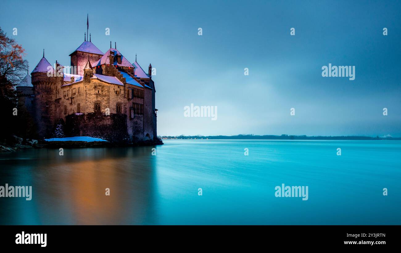 Chateau de chillon castle winter hi-res stock photography and images ...