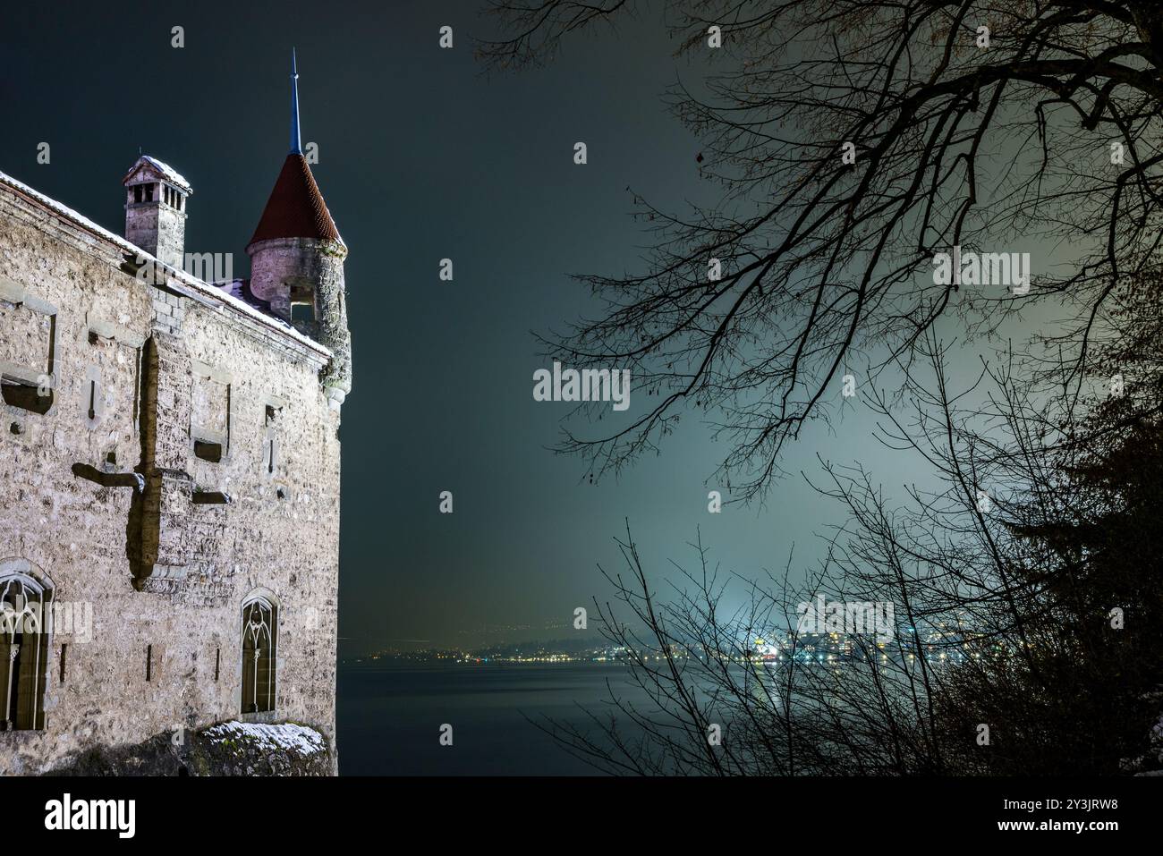 Chateau de chillon castle winter hi-res stock photography and images ...