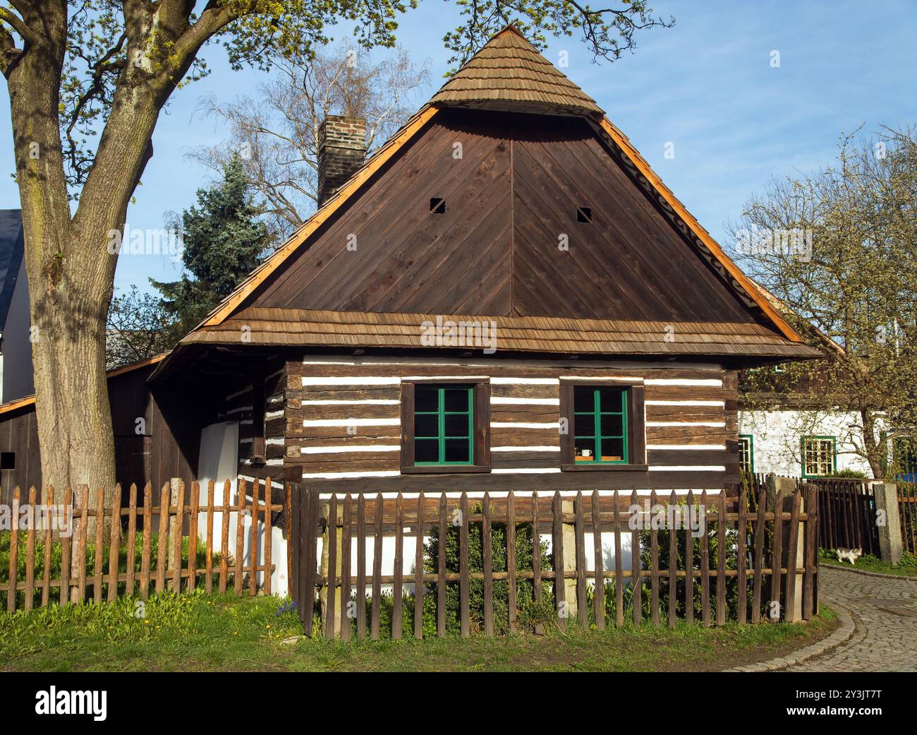 wooden houses in the open-air museum Bethlehem, Hlinsko town, Hlinsko ...
