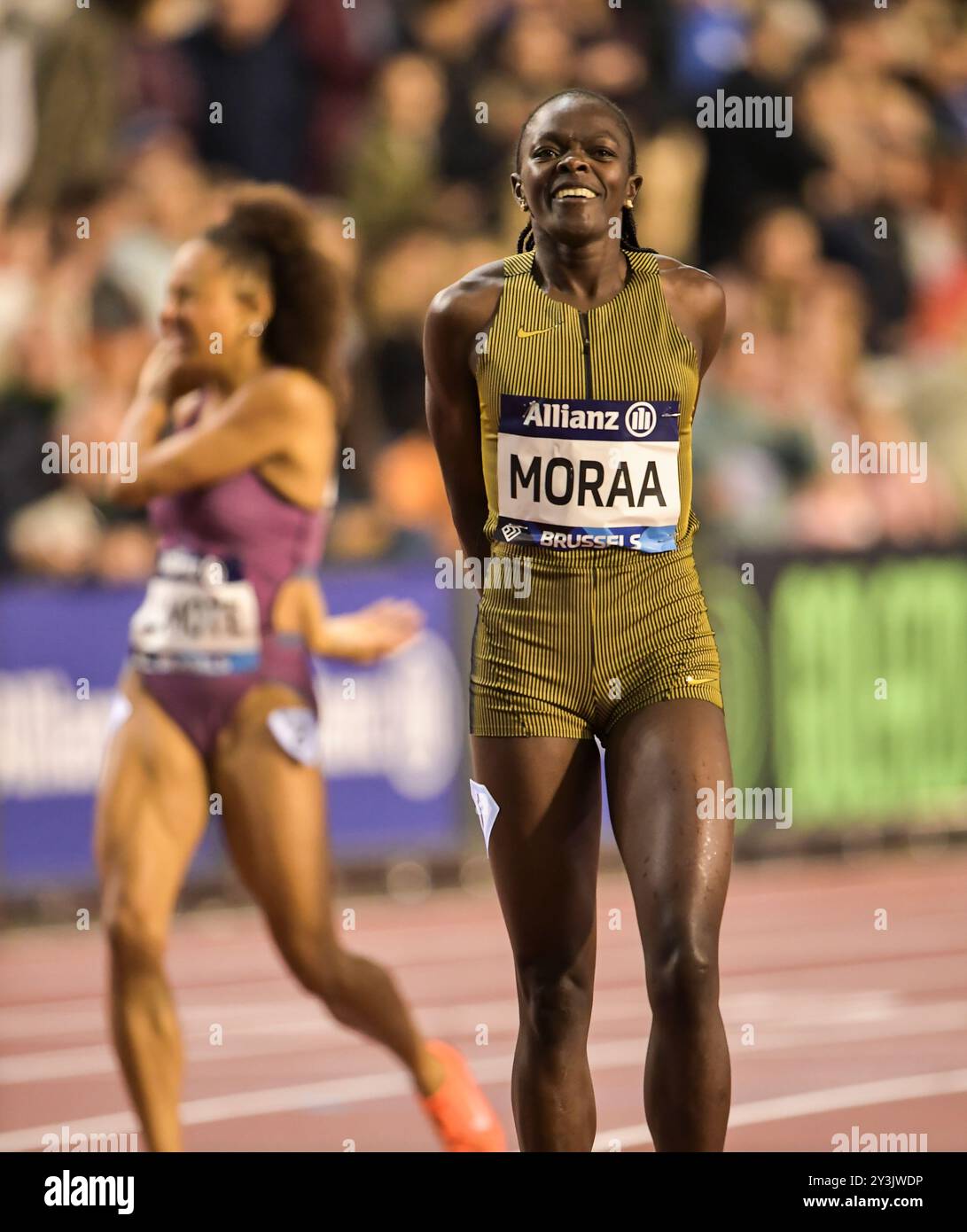 Mary Moraa of Kenya competing in the women 800m race at the Memorial Van Damme Diamond League ...