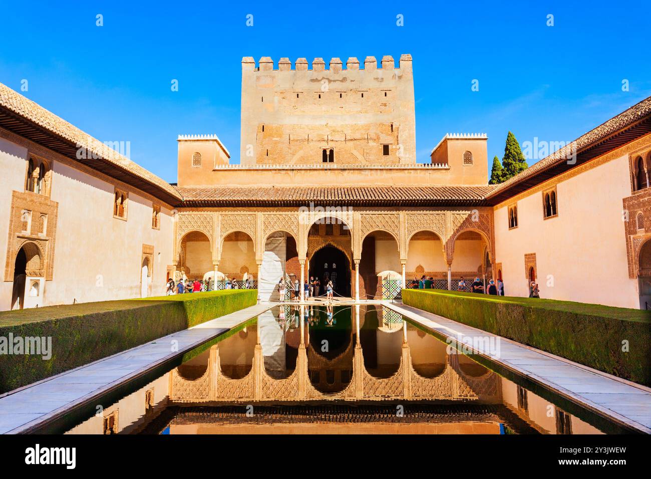 The Court of the Myrtles is the central part of the Comares Palace ...
