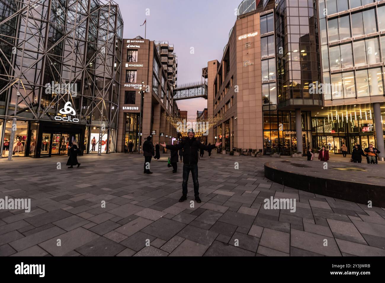 Oslo - February 11 2023: The harbor area of downtown Oslo, Norway Stock ...