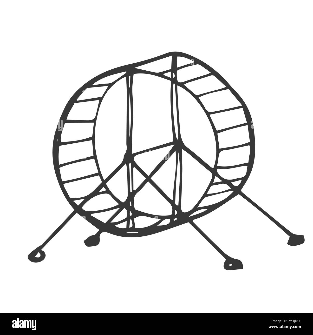 Hamster wheel hand drawn outline doodle icon. Running wheel as exercise ...