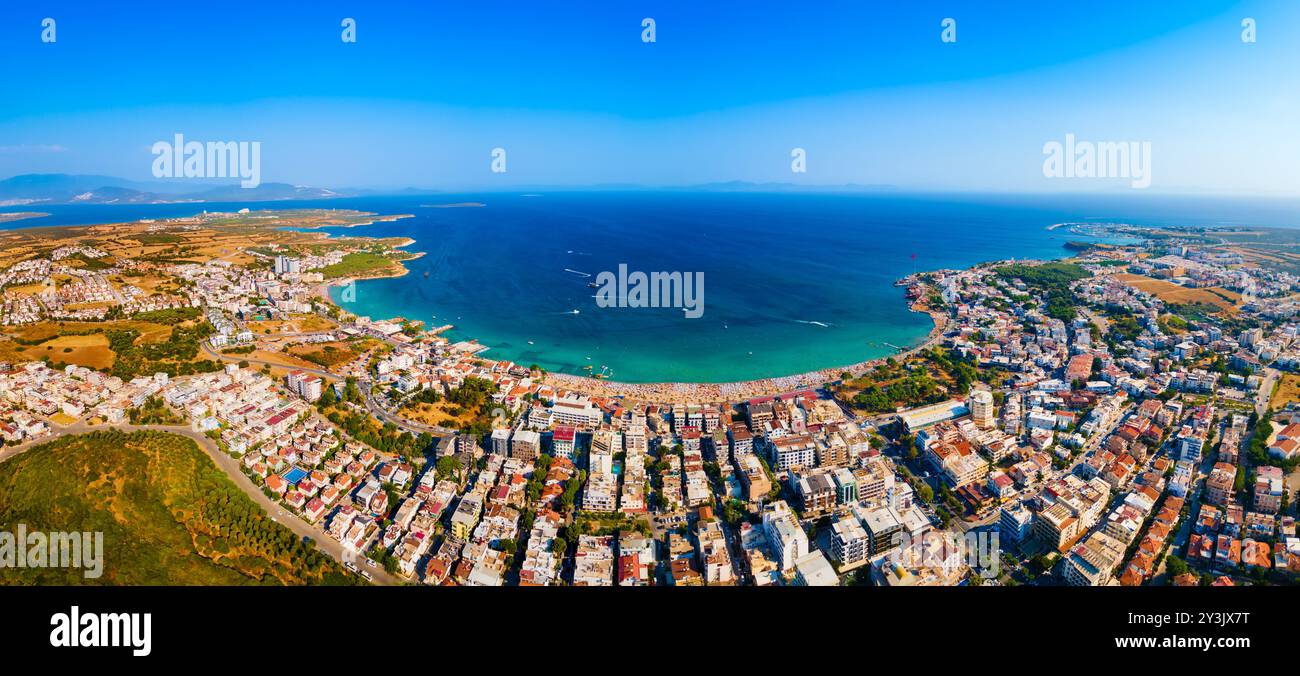 Didim city beach aerial panoramic view. Didim is a town in Aydin ...