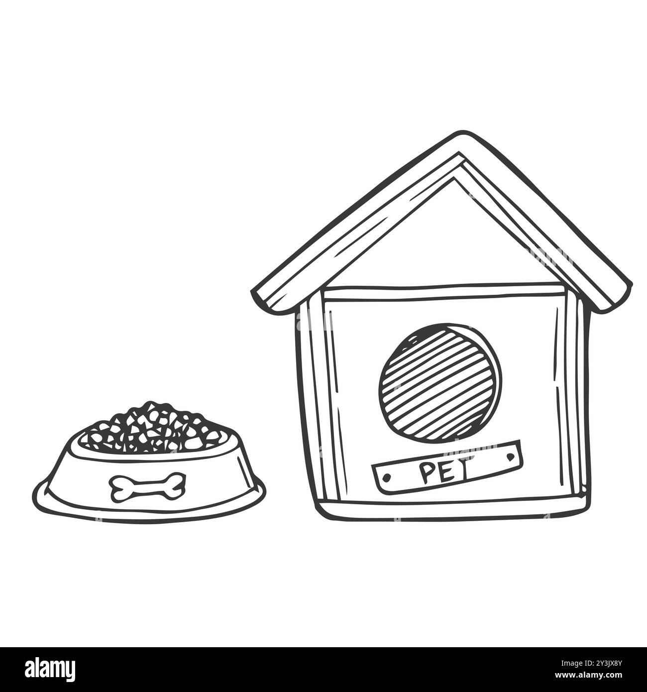 Dog illustration cartoon draw house hi-res stock photography and images ...
