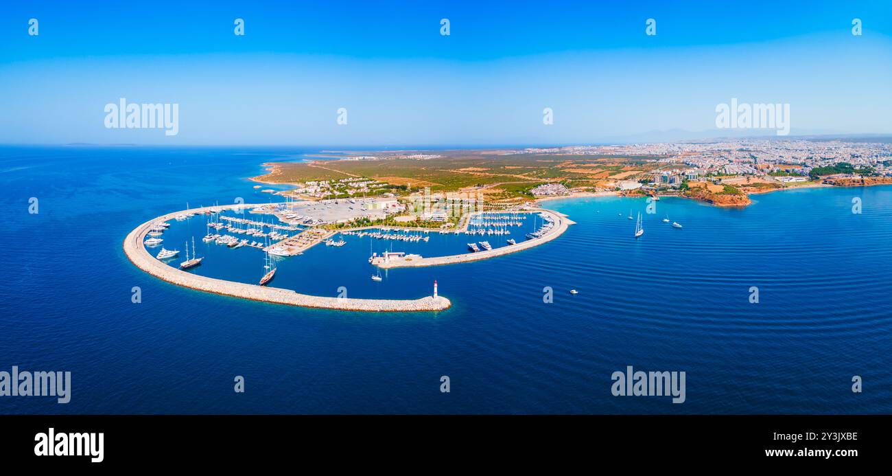Didim city beach aerial panoramic view. Didim is a town in Aydin ...