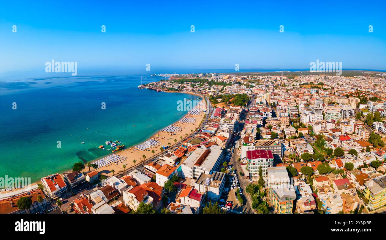 Didim city beach aerial panoramic view. Didim is a town in Aydin ...