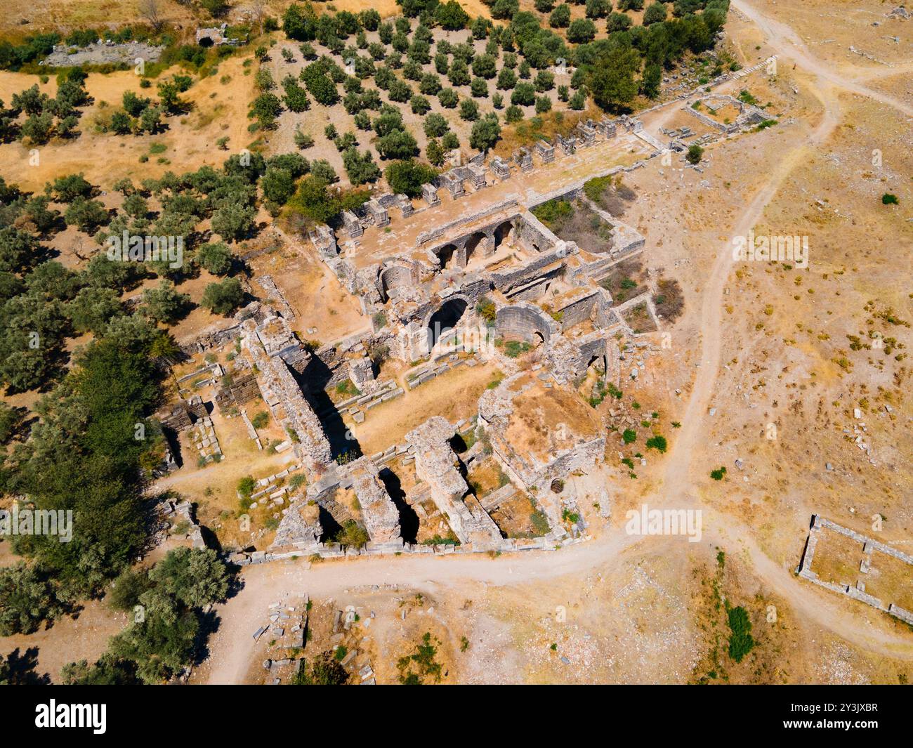 Miletus Archaeological Site aerial panoramic view. Miletus was an ...
