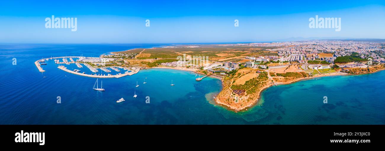 Didim city beach aerial panoramic view. Didim is a town in Aydin ...