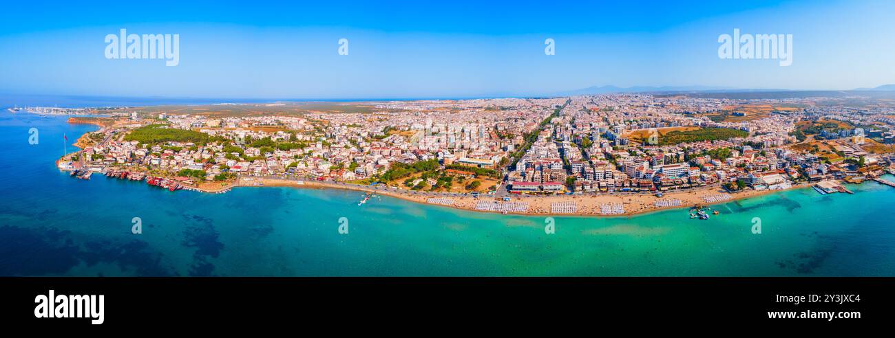 Didim city beach aerial panoramic view. Didim is a town in Aydin ...