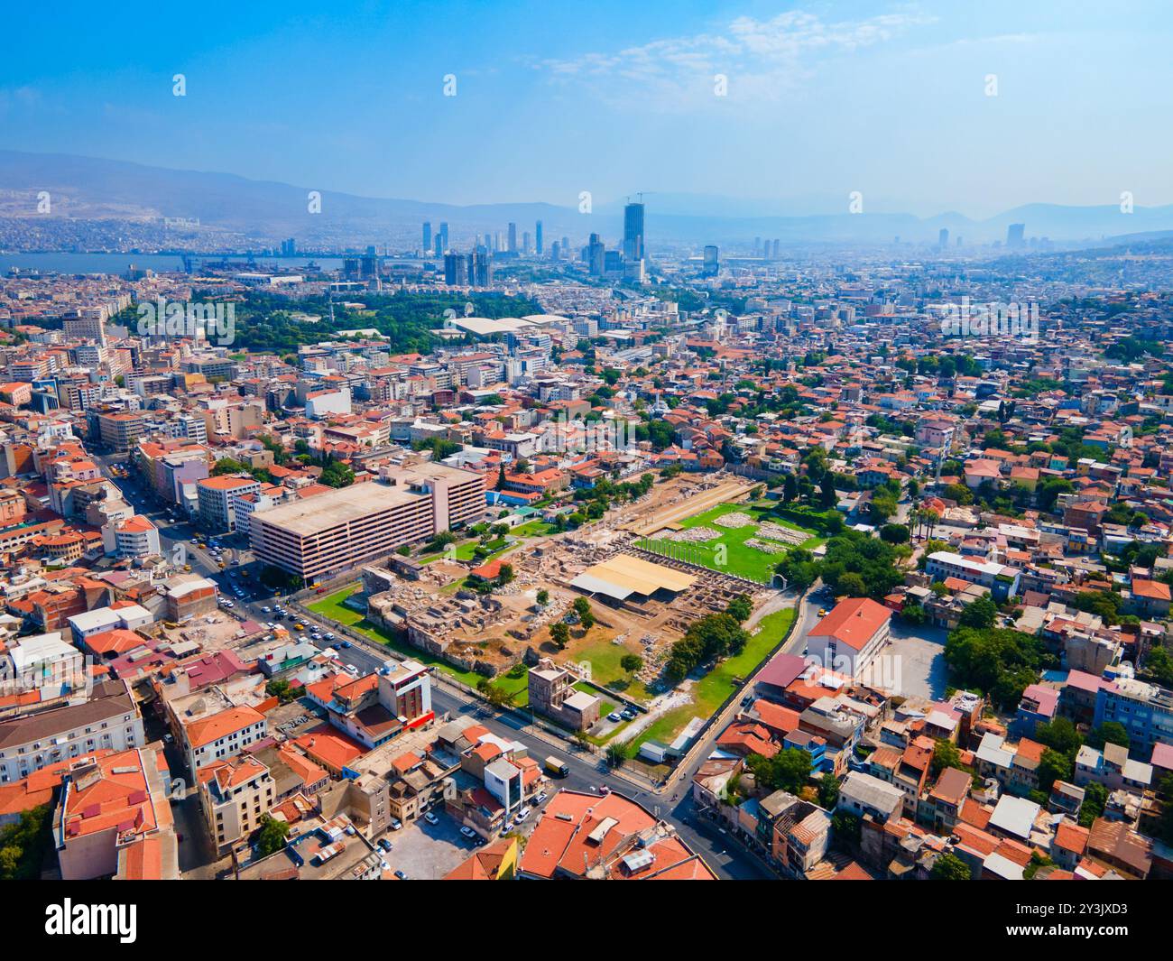 The Agora of Smyrna aerial panoramic view. The Agora of Smyrna is an ...