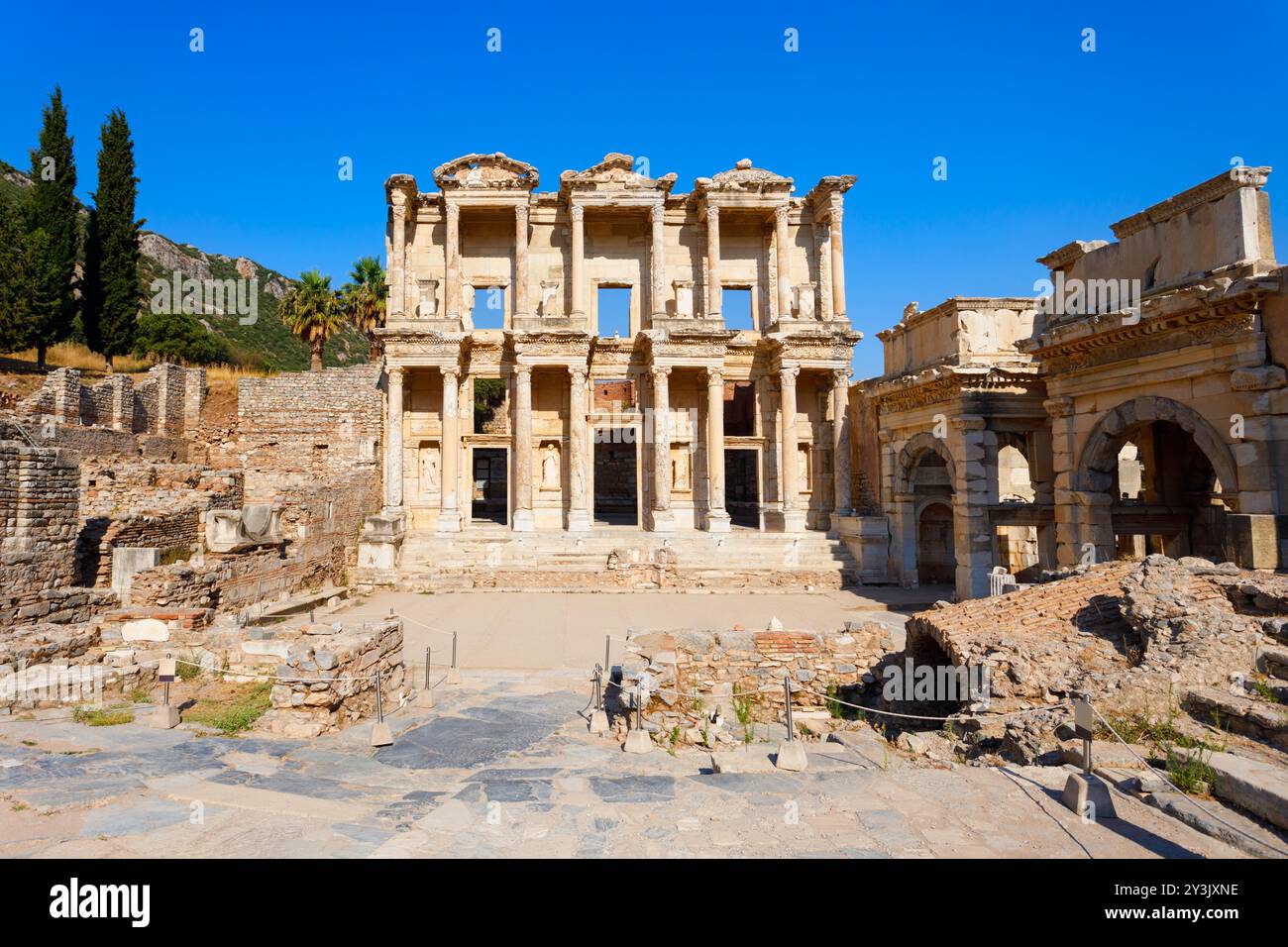 The Library of Celsus in Ephesus ancient greek city. Ephesus or Efes is ...